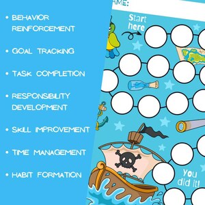 Printable Pirate Reward Chart for Boys: Kids Behavior Tracker (PDF) - Etsy