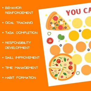 Printable Pizza Reward Chart, Sticker Chart, Reward Chart Kids ...