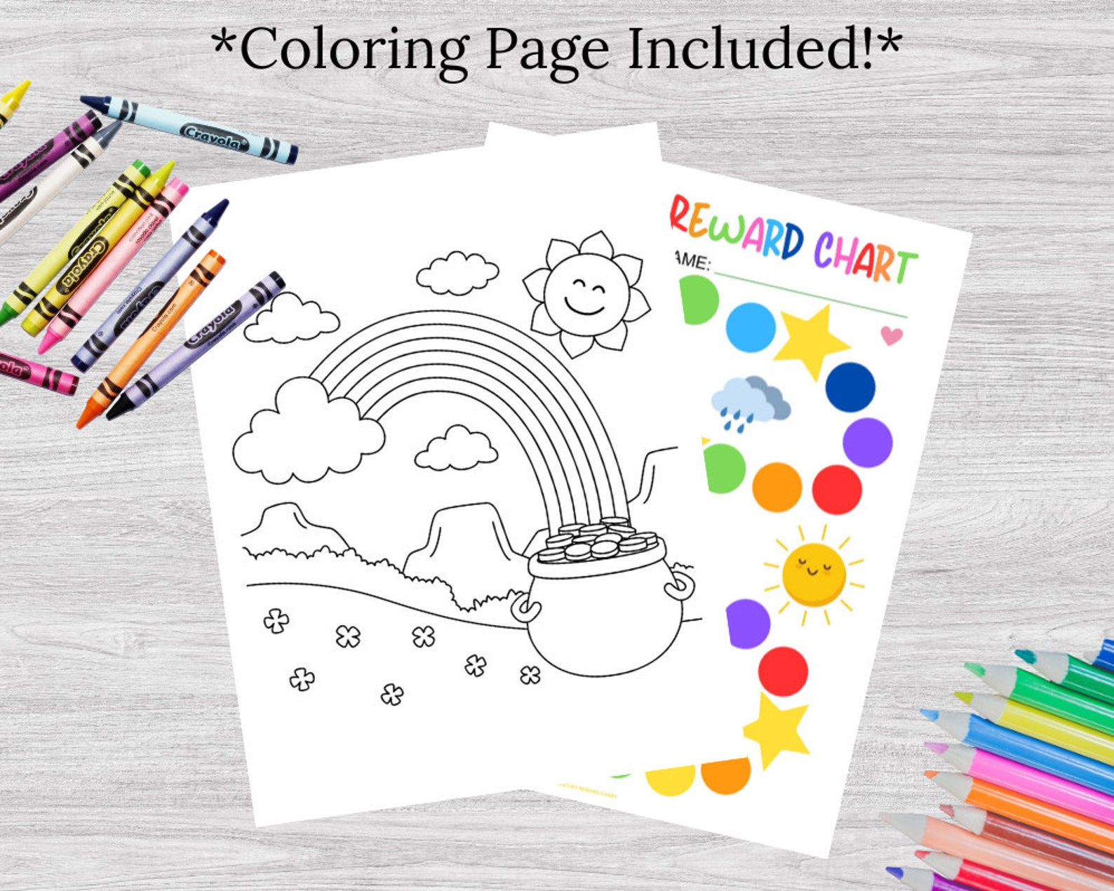Reward Chart Printable, Rainbow Reward Chart, Potty Training Chart ...