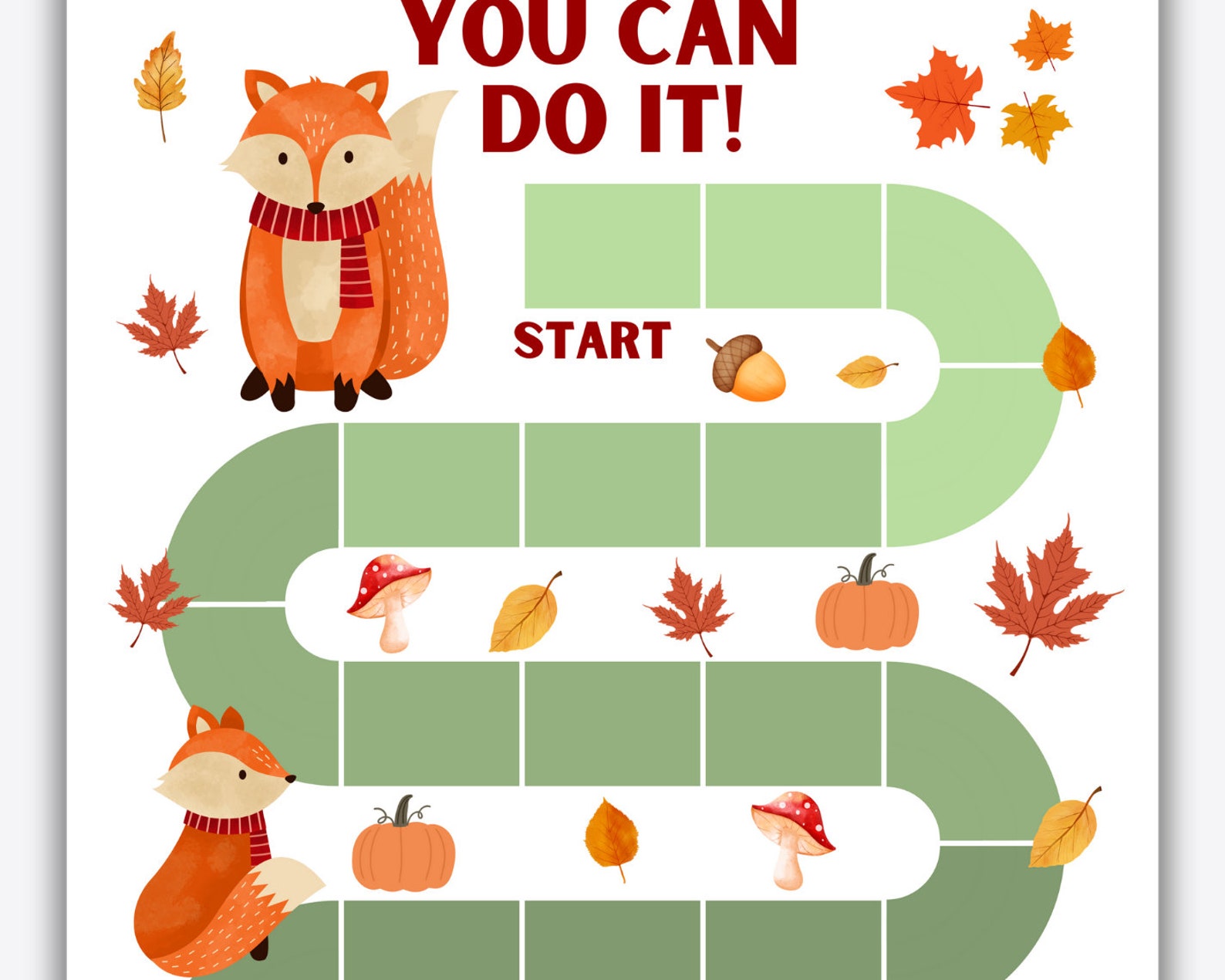 Fall Reward Chart Printable Autumn Sticker Chart, Fox Reward Chart ...