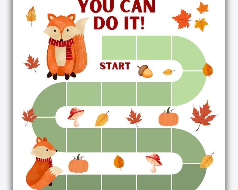 Fall Reward Chart Printable Autumn Sticker Chart, Fox Reward Chart ...