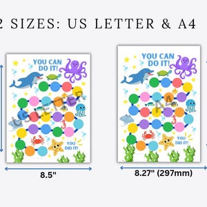 Printable Ocean Animal Reward Chart, Kids Behavior Chart, Potty ...