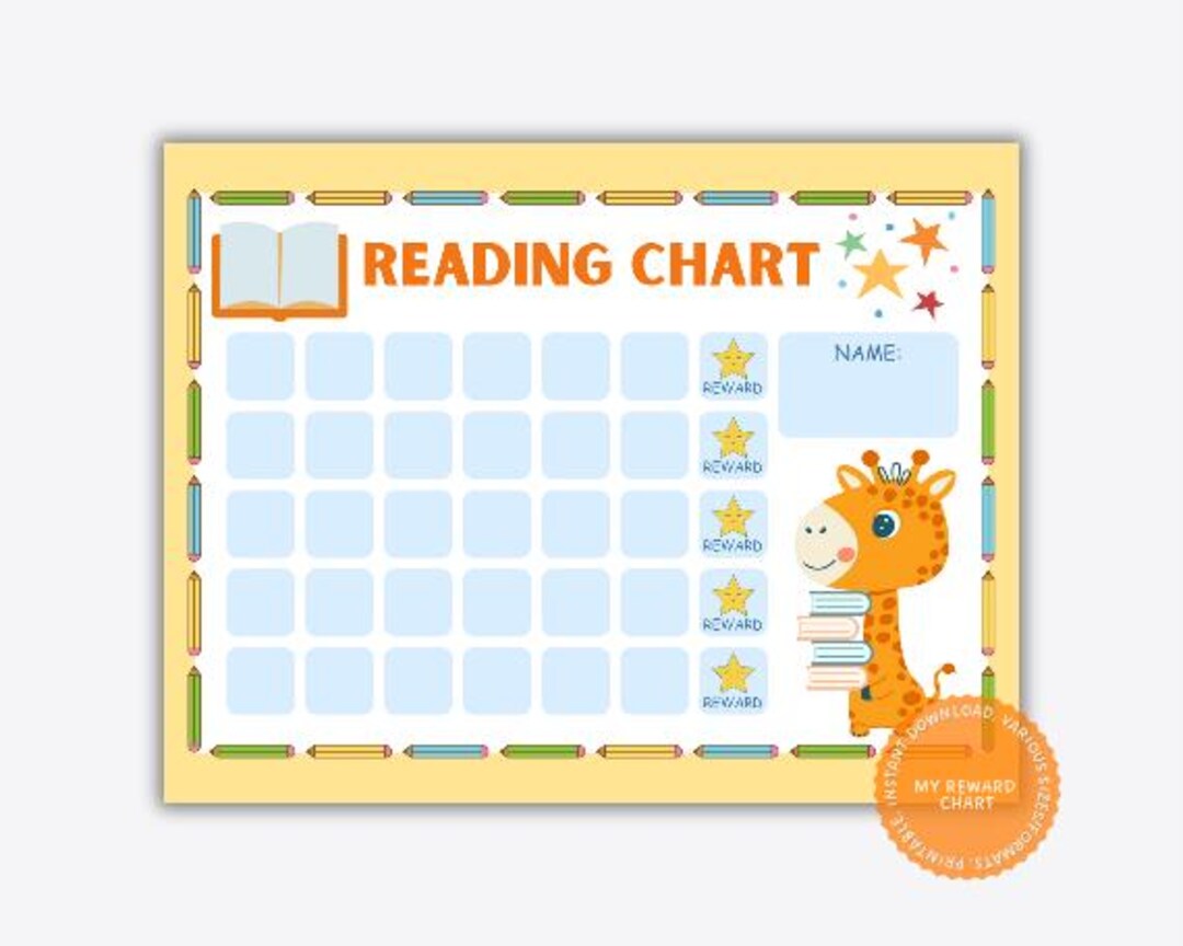 Kids Reading Reward Chart, Book Tracker for Children, Sticker Chart ...