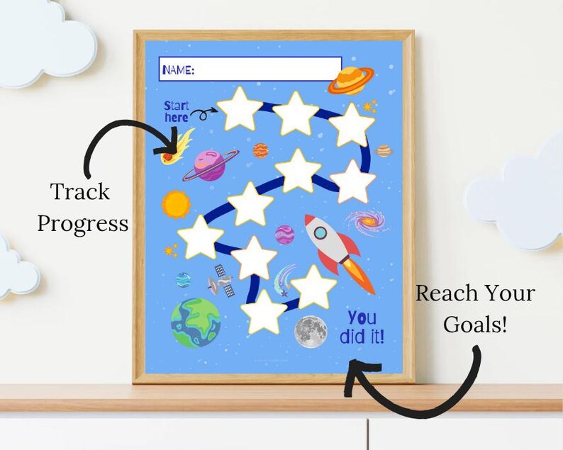 Outer Space Reward Chart: Rocket Theme, Toddler Habit Tracker (PDF) - Etsy