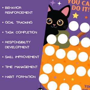 Printable Halloween Sticker Chart for Kids, Behavior Chart, Potty ...