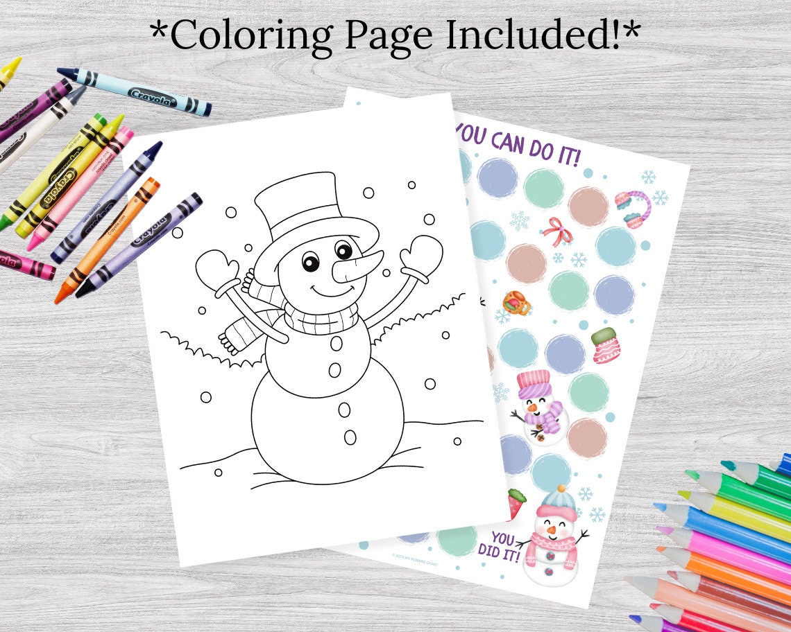 Printable Snowman Reward Chart: Christmas Potty Training (digital ...