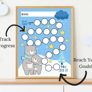 Winter Children's Reward Chart: Goal Tracker, Sticker Chart (PDF, PNG ...