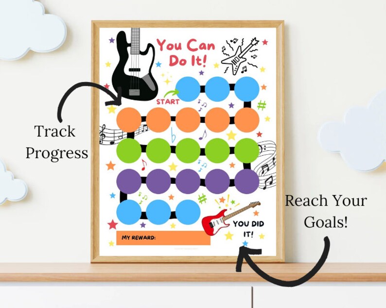 Electric Guitar Practice Reward Chart: Music Class Printable (PDF) - Etsy