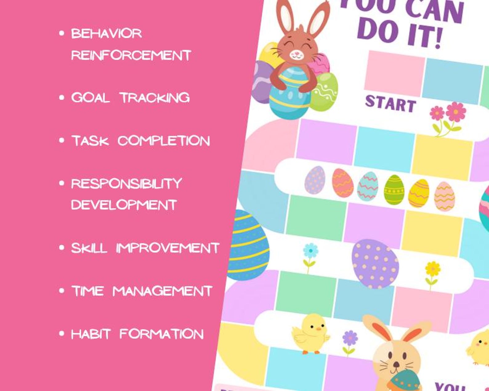 Printable Easter Bunny Reward Chart: Potty Training, Behavior (PDF) - Etsy