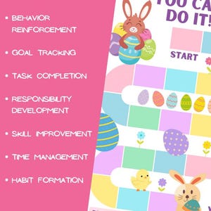 Printable Easter Bunny Reward Chart, Bunny Behavior Chart for Girls ...