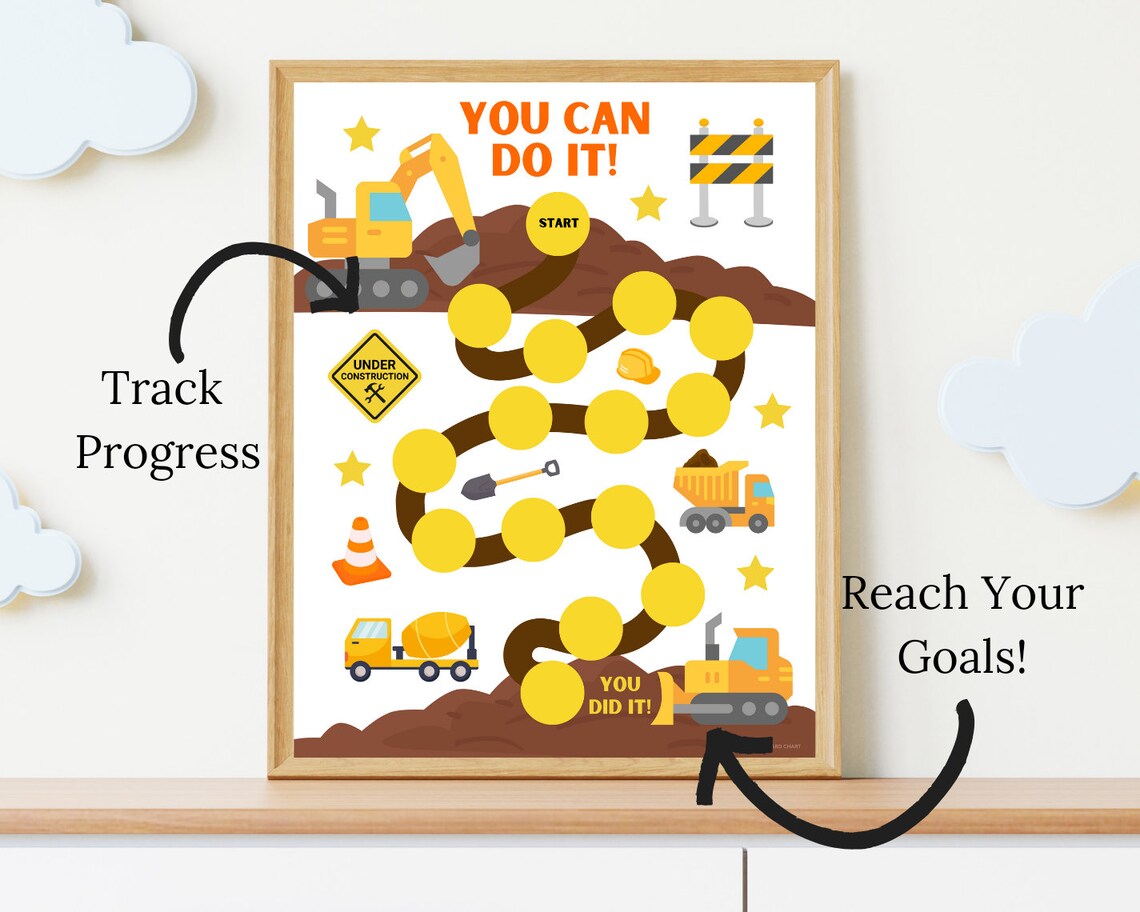 Digger Reward Chart: Potty Training Sticker Chart (digital Download) - Etsy