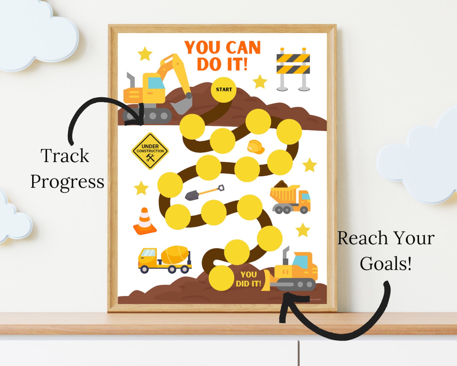 Digger Reward Chart: Potty Training Sticker Chart (digital Download) - Etsy
