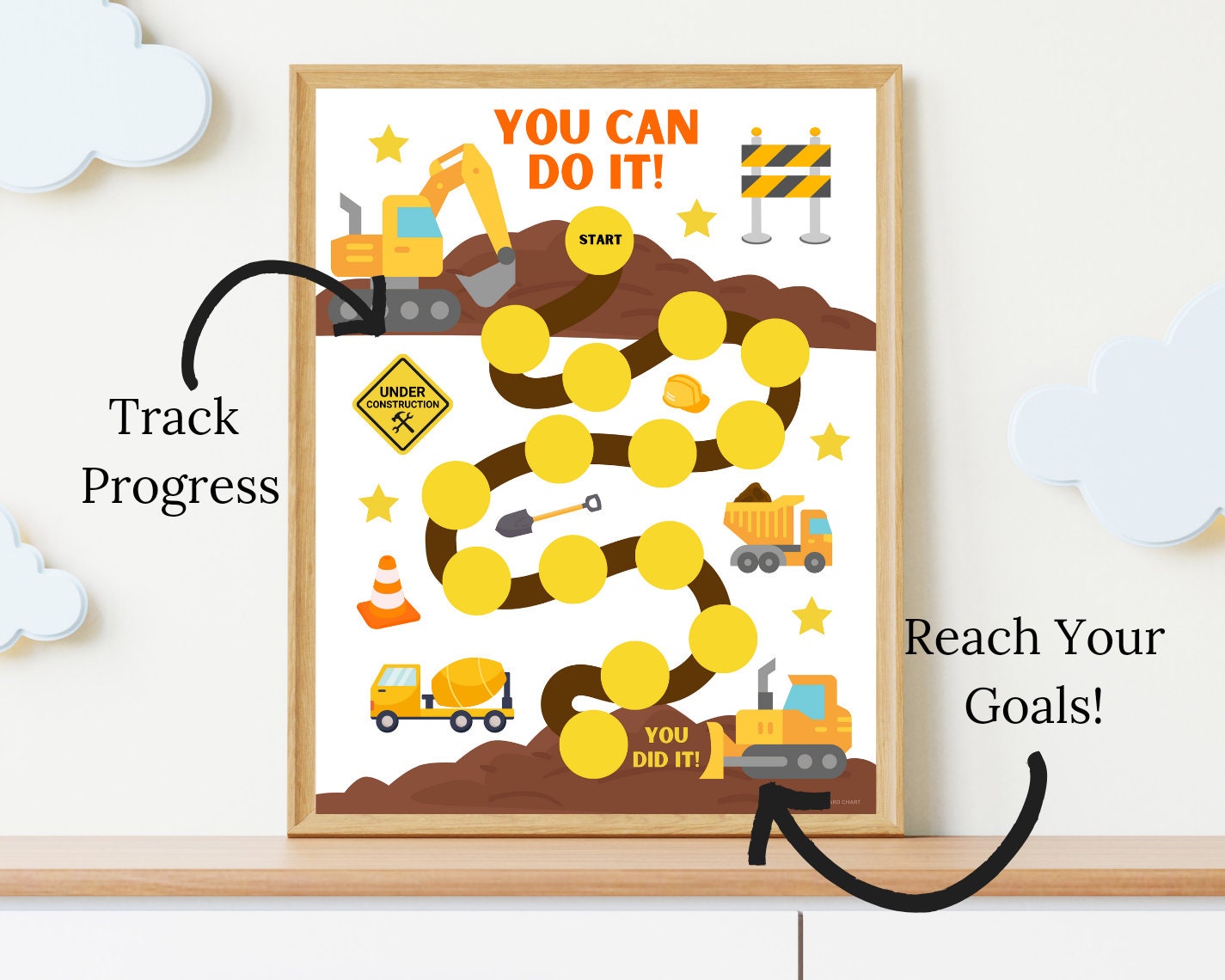 Printable Reward Chart, Digger Reward Chart, Instant Digital Download ...