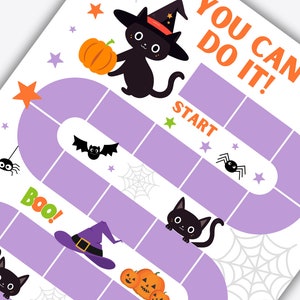 Halloween Reward Chart, Printable Kids Reward Chart, Cat Sticker Chart ...
