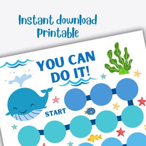 Whale Reward Chart: Under the Sea Toddler Habit Tracker (PDF, PNG, JPG ...