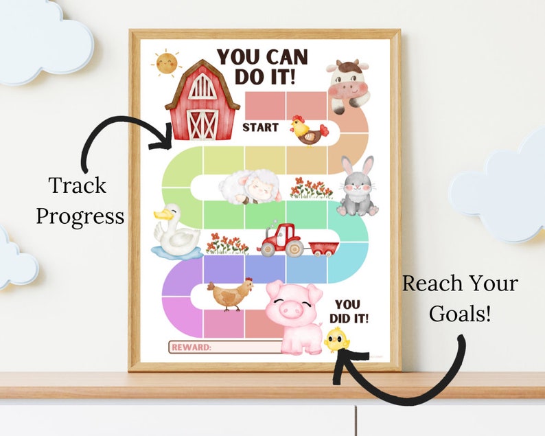 Farm Animal Reward Chart: Potty Training, Goal Tracker (digital ...