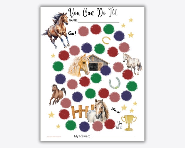 Printable Horse Reward Chart: Behavior Tracker (PDF) - Etsy