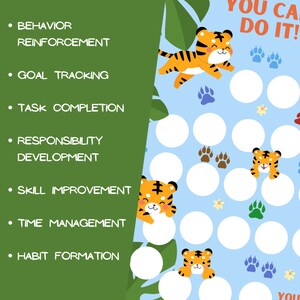 Tiger Sticker Chart Printable, Tiger Reward Chart, Wild Animal Potty ...