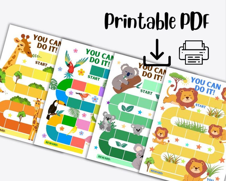 Printable Zoo Animal Reward Chart, Bundle, Jungle Reward Chart, Zoo ...