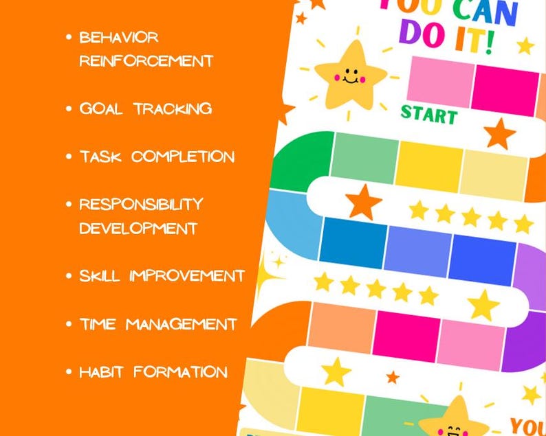 Reward Chart Printable, Sticker Chart, Good Behavior, Points System ...
