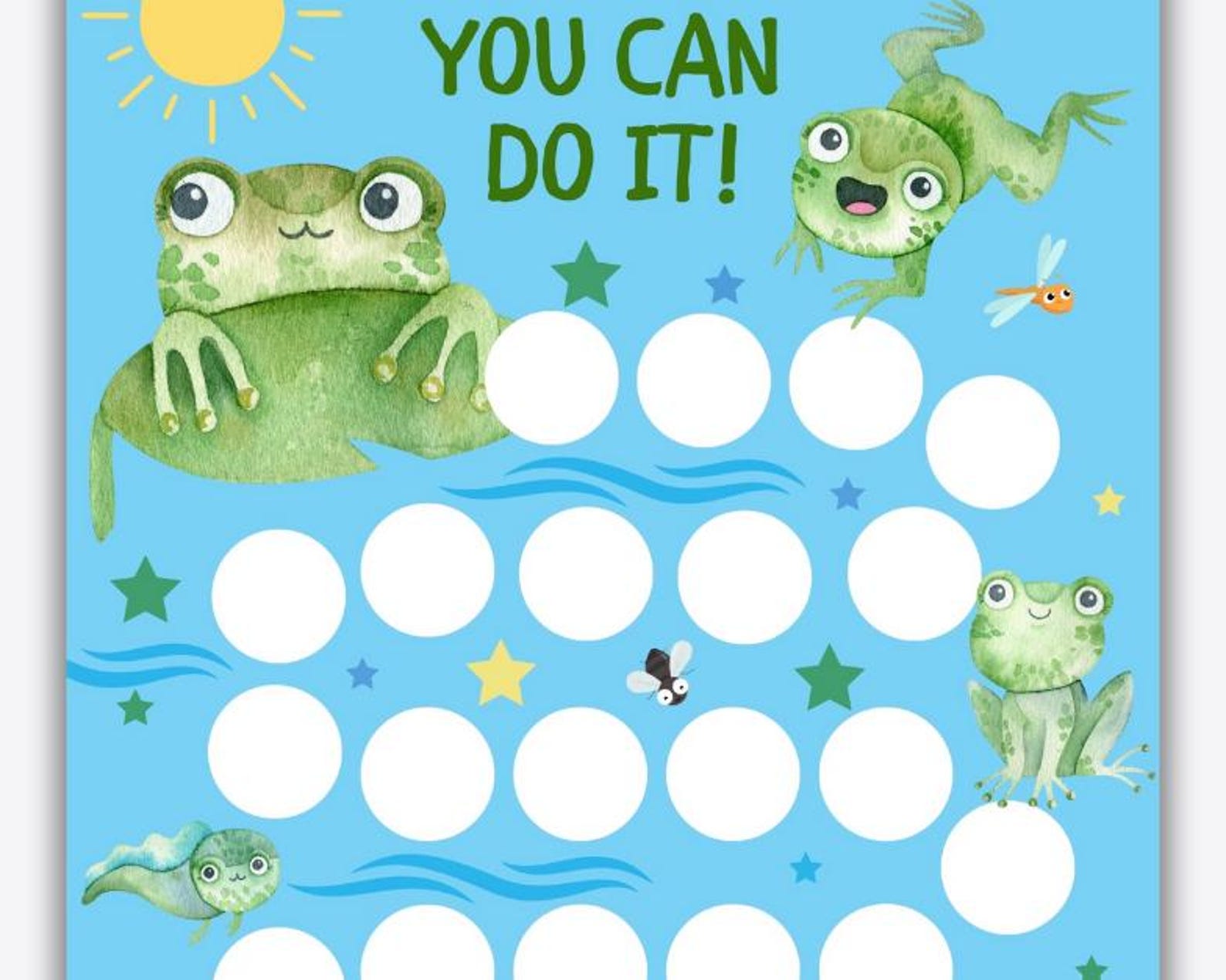 Frog Printable Reward Chart: Potty Training, Behavior (PDF) - Etsy