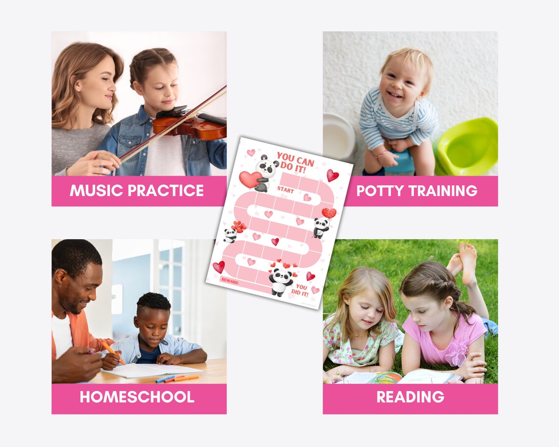 Printable Valentine Reward Chart, Kids Reward Chart, Potty Training ...