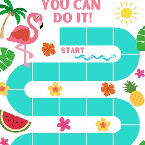 Flamingo Reward Chart, Summer Sticker Chart, Behavior Chart, Potty ...