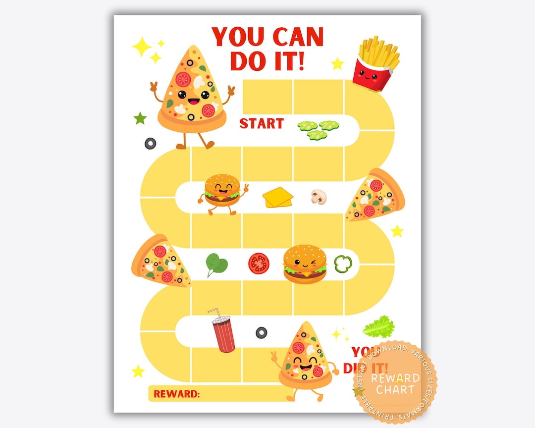 Printable Reward Chart, Pizza Reward Chart, Reward Chart Kids ...