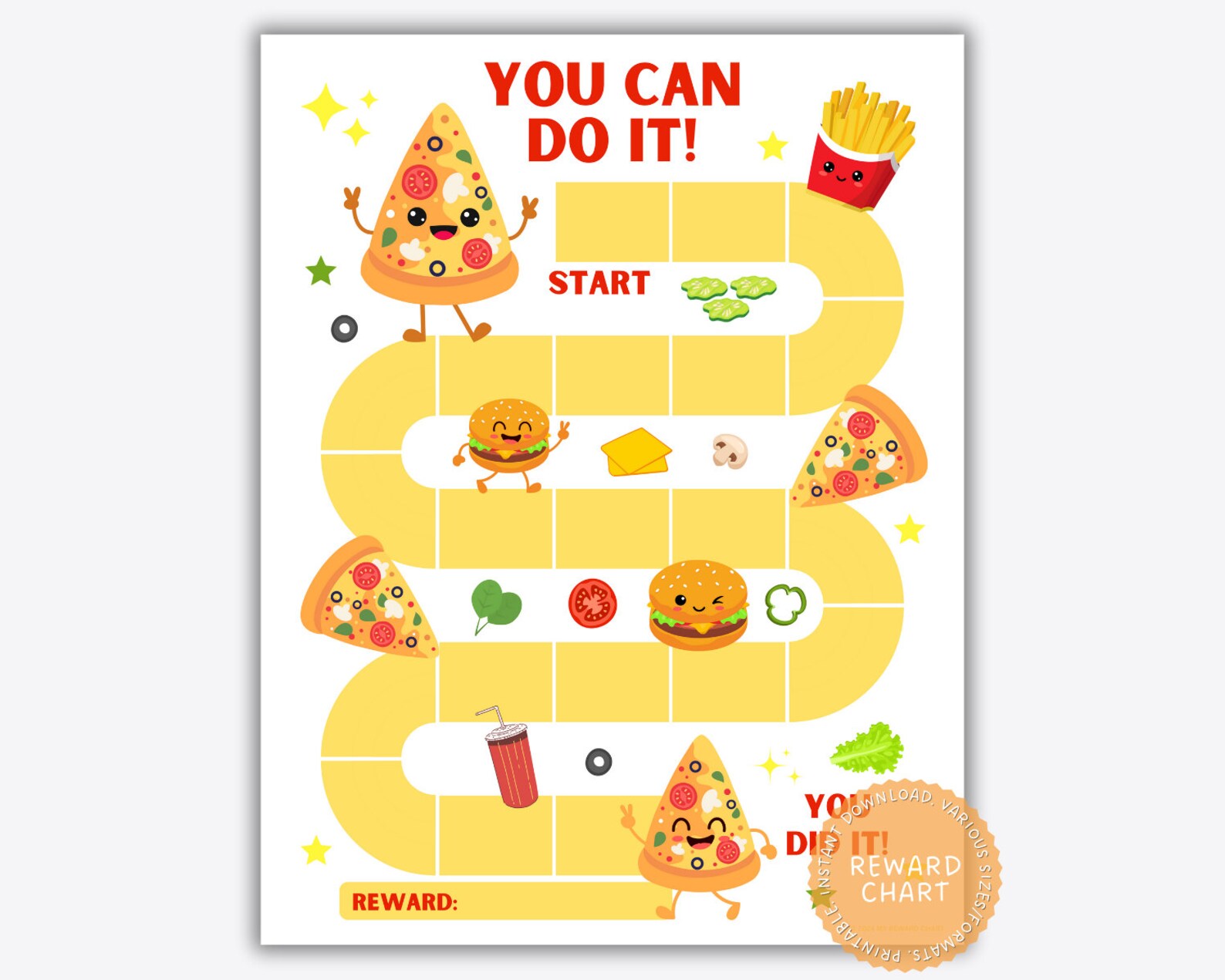 Printable Reward Chart, Pizza Reward Chart, Reward Chart Kids ...
