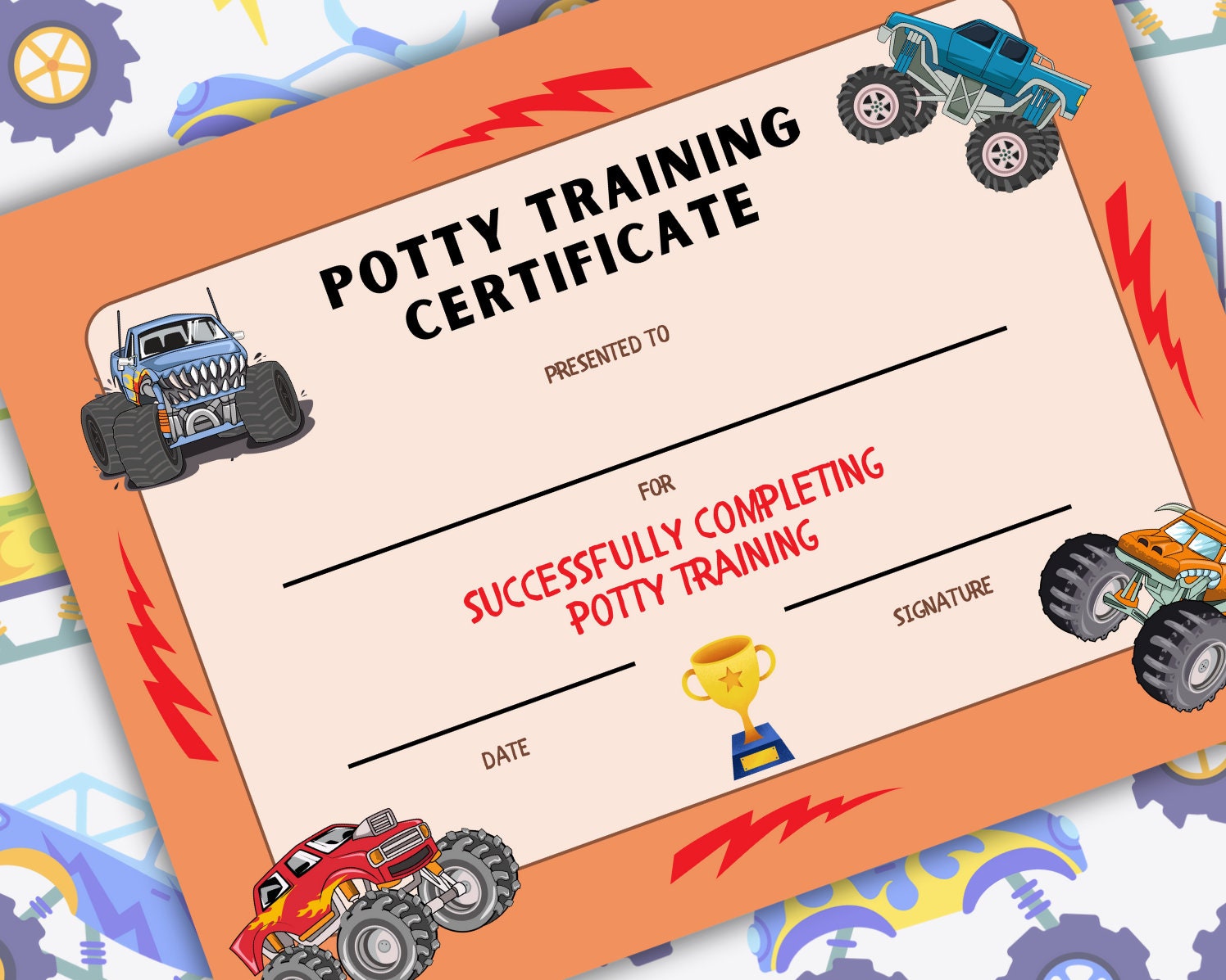 Potty Training Certificate, Toilet Training Diploma, Potty Training ...