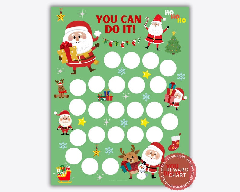 Christmas Santa Reward Chart: Potty Training & Habit Tracker (PDF) - Etsy