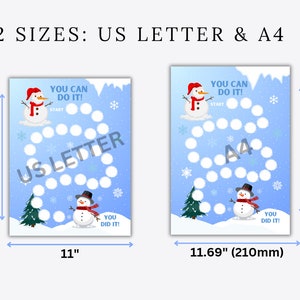Reward Chart Kid Printable, Snowman Sticker Chart, Winter Reward Chart ...
