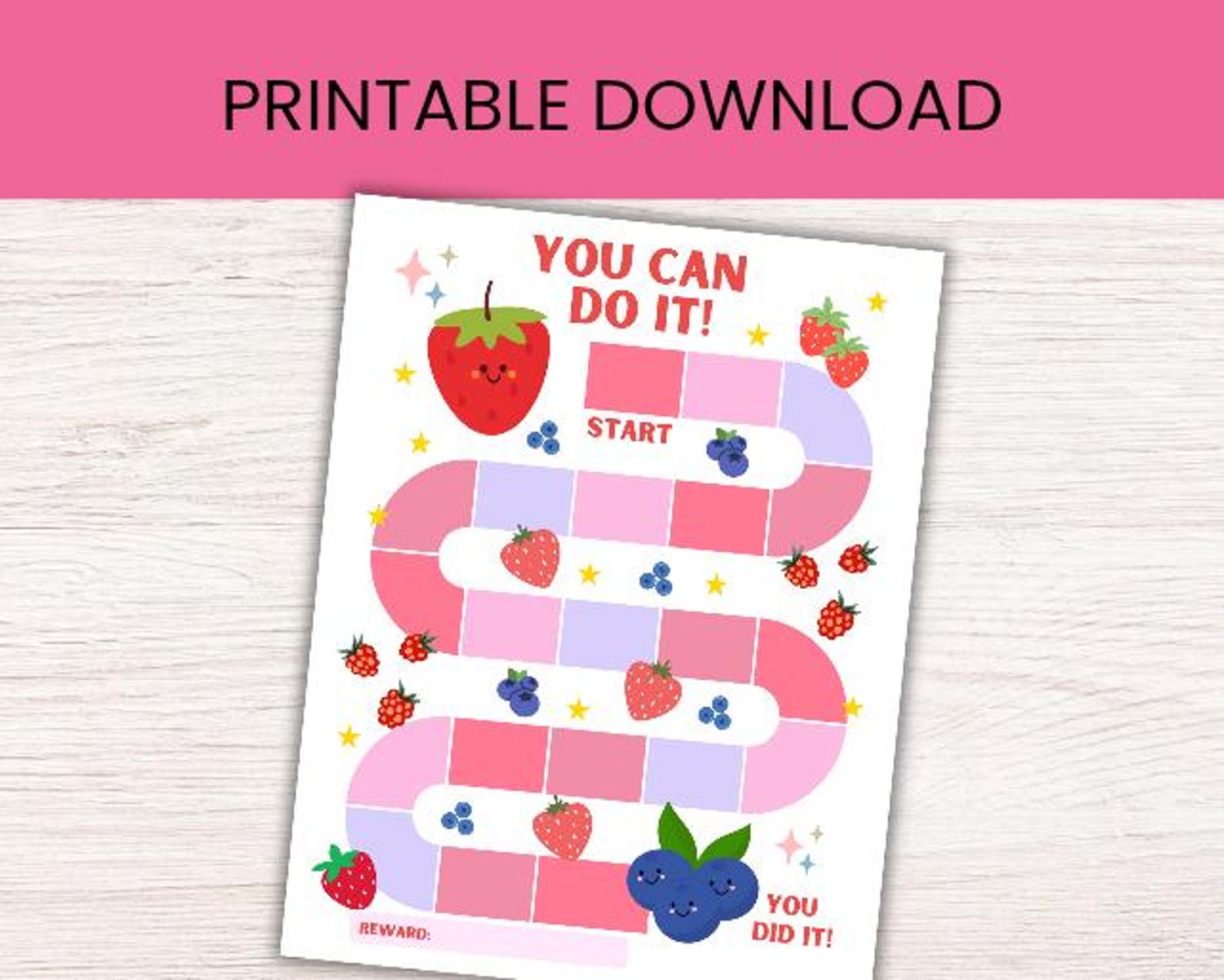 Berry Reward Chart, Strawberry Sticker Chart Kids, Fruit Behavior Chart ...