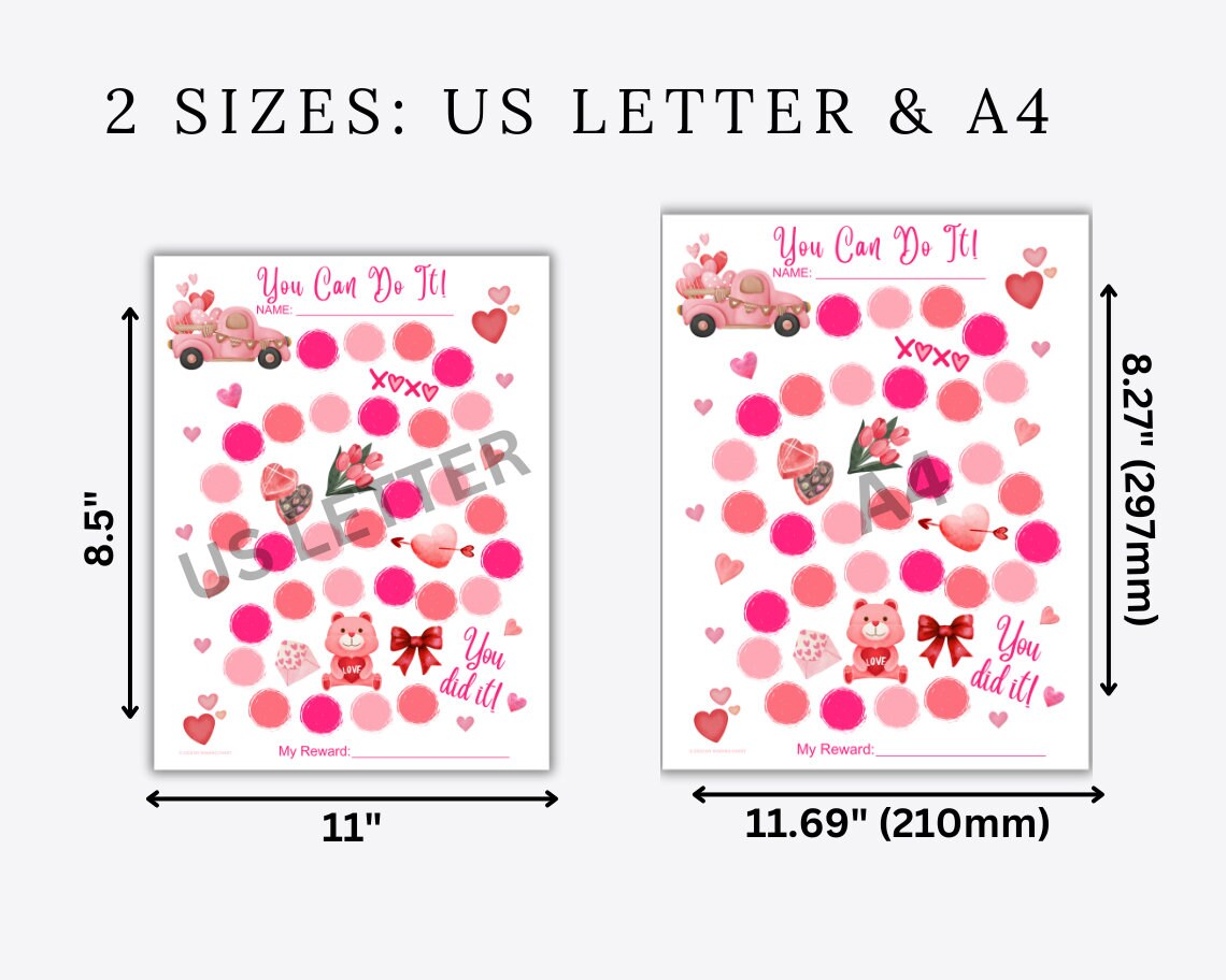 Valentine Reward Chart Printable Heart Reward Chart Reward - Etsy
