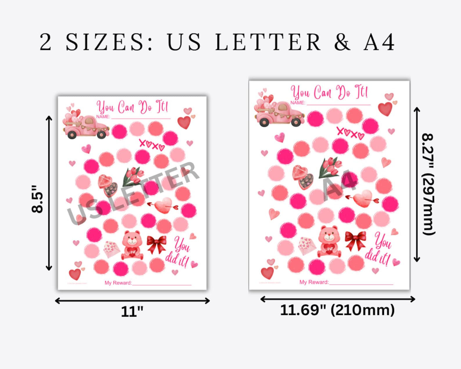 Valentine Reward Chart, Printable Heart Reward Chart, Reward Chart ADHD ...