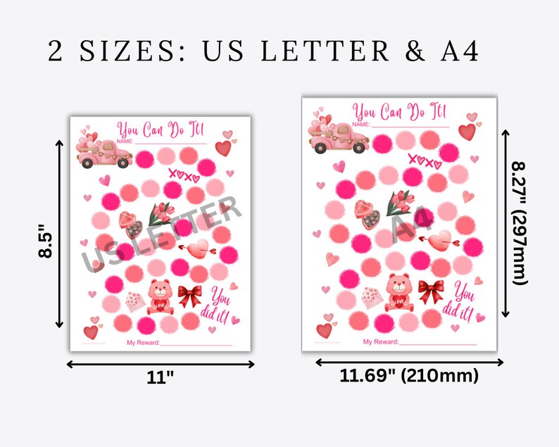 Valentine Reward Chart, Printable Heart Reward Chart, Reward Chart ADHD ...