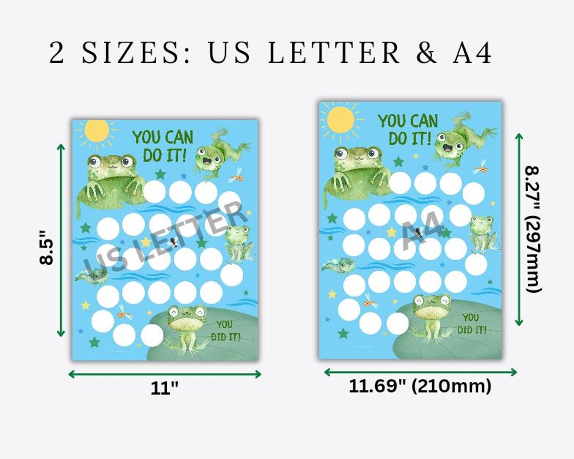 Frog Printable Reward Chart: Potty Training, Behavior (PDF) - Etsy