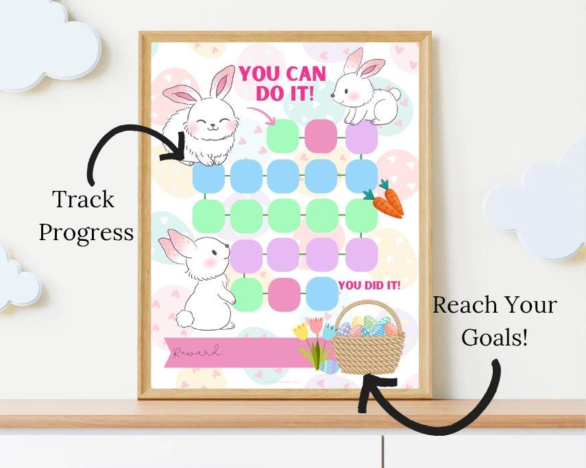 Printable Bunny Reward Chart, Bunny Behavior Chart for Girls, Bunny ...