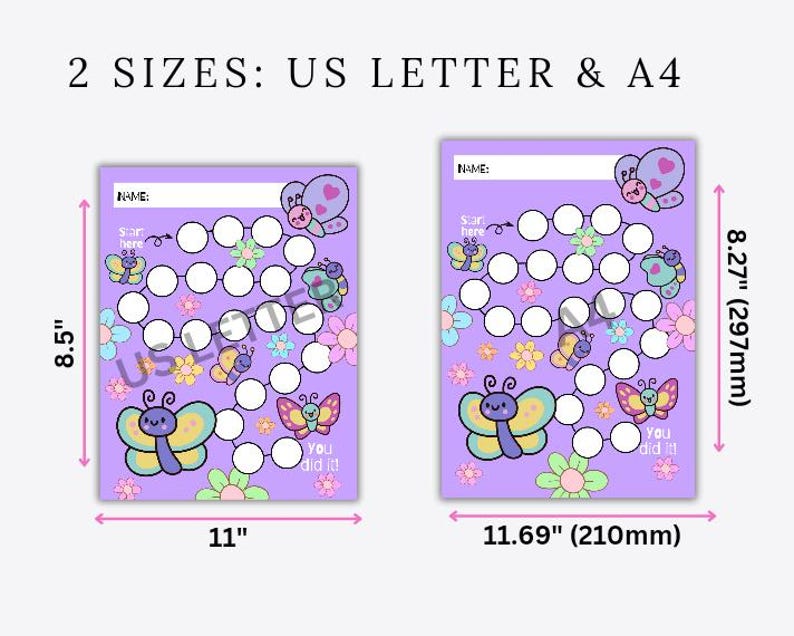 Butterfly Reward Sticker Chart, Toddler Reward Chart, Printable Potty ...