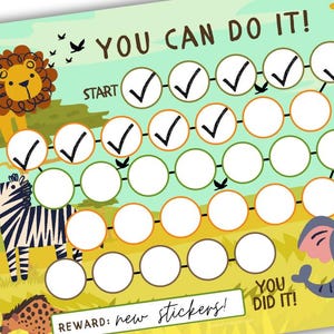 Printable Safari Animal Reward Chart, Zoo Sticker Chart, Potty Training ...
