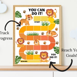 Lion Reward Chart Printable, Tiger Sticker Chart, Wild Animal Potty ...