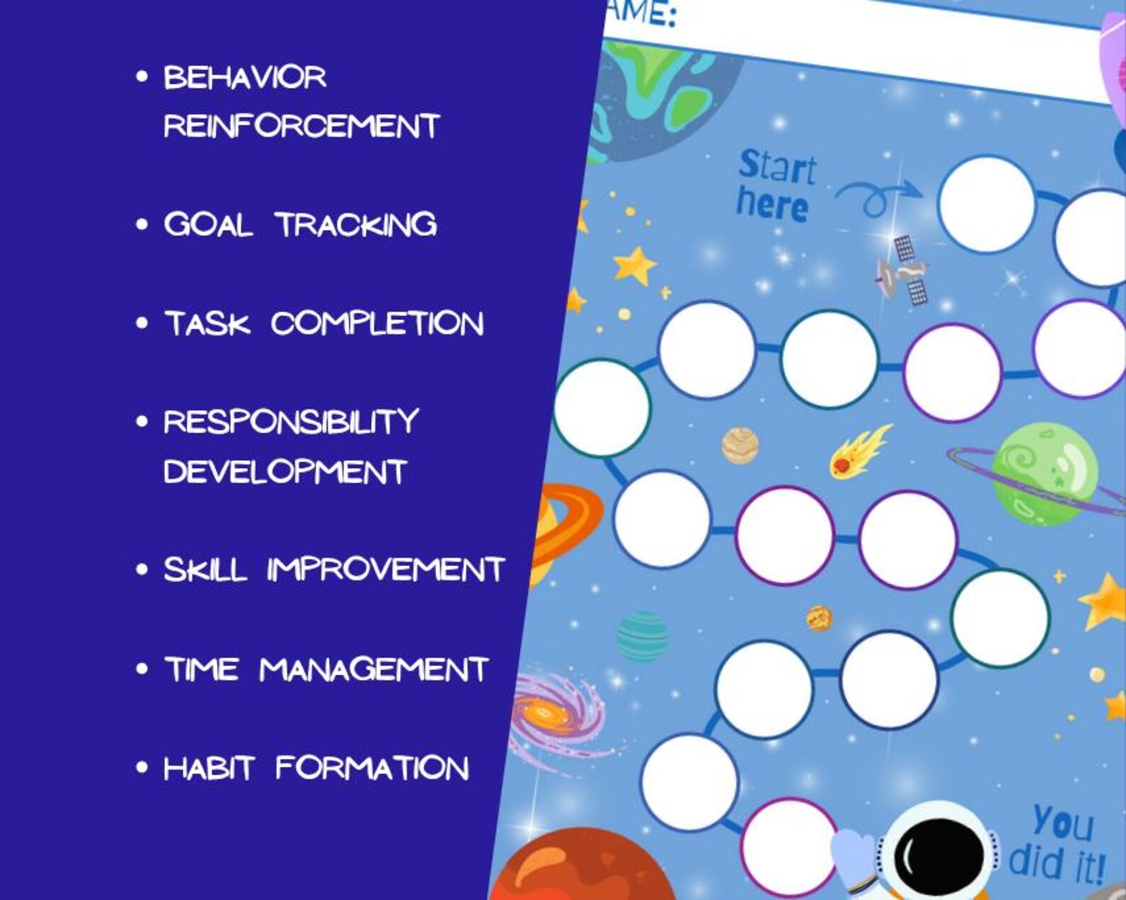 Outer Space Reward Chart, Kids Behavior Tracker, Toddler Potty Training ...