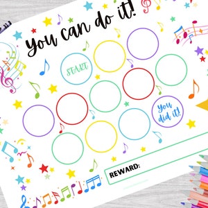 Kids Music Practice Reward Chart: Printable Tracker (PDF, JPG, PNG) - Etsy