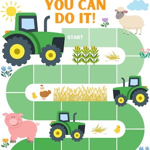 Printable Tractor Reward Chart, Potty Training Chart, Sticker Chart ...