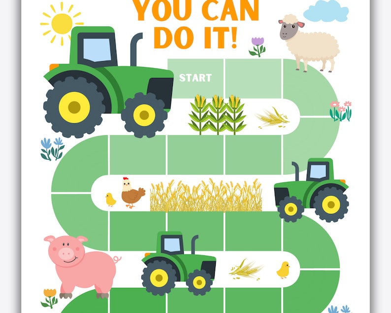 Printable Tractor Reward Chart, Potty Training Chart, Sticker Chart ...