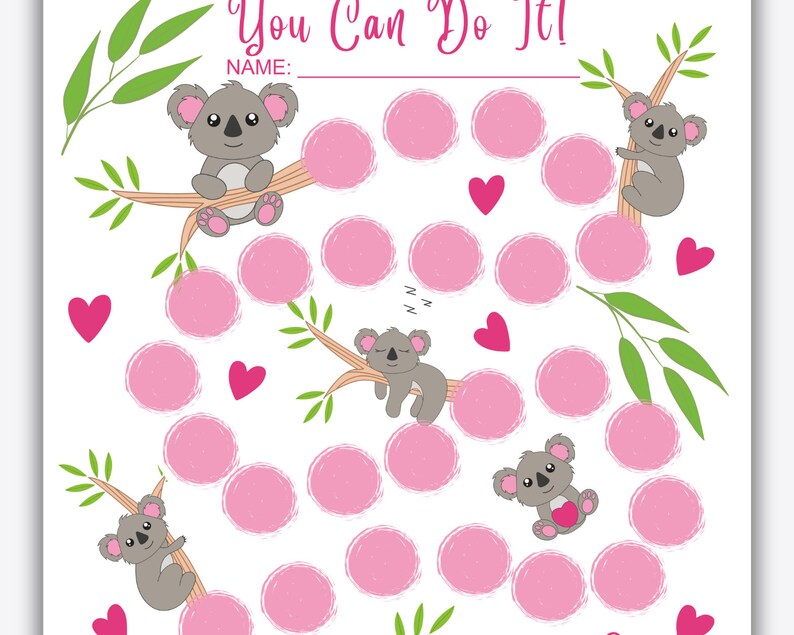 Printable Koala Reward Chart Animal Reward Chart Potty - Etsy