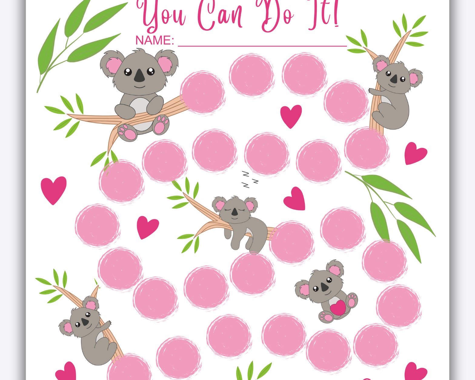 Printable Koala Reward Chart: Kids Behavior & Potty Training (PDF) - Etsy