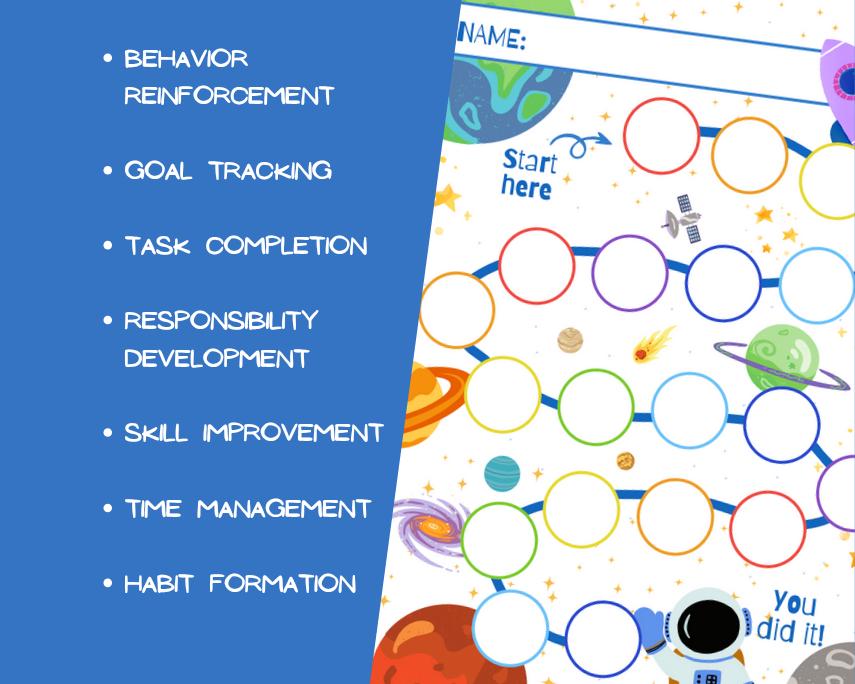 Outer Space Reward Chart for Kids – Printable Sticker Chart, Behavior ...