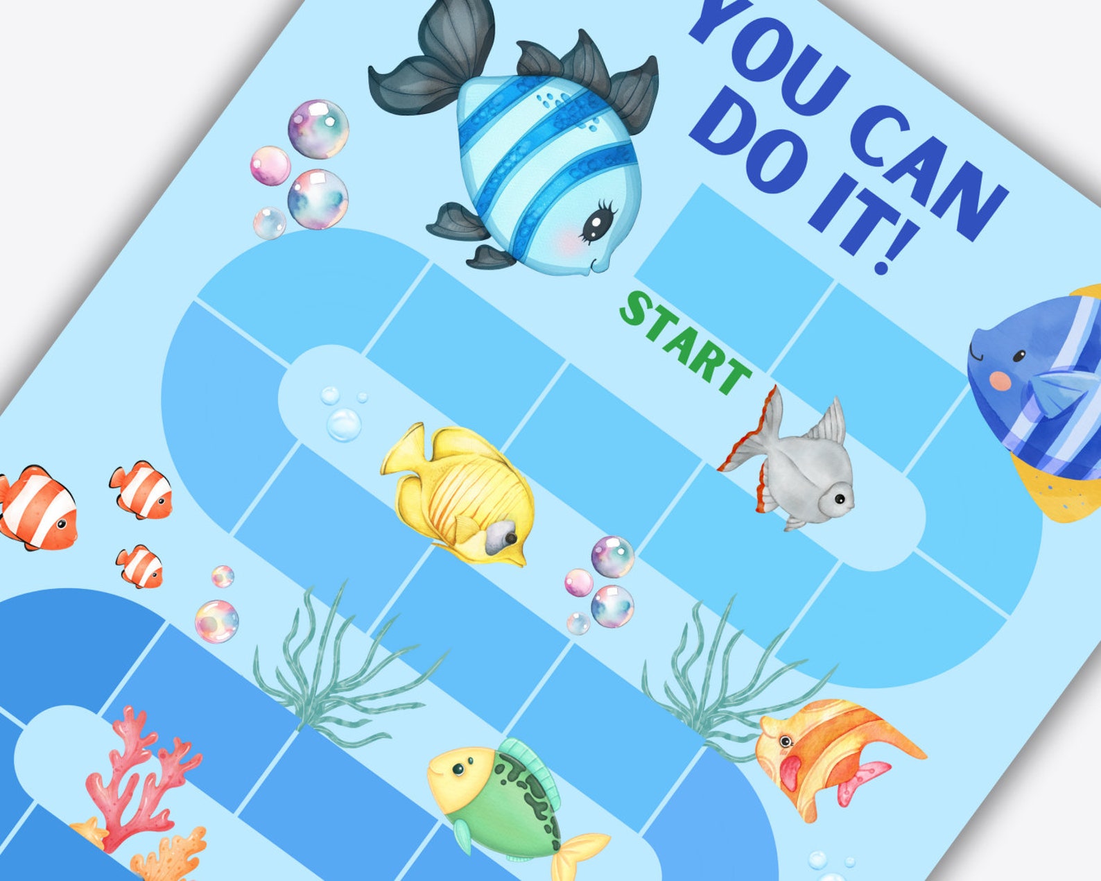 Fish Reward Chart: Ocean Theme, Kids Behavior Tracker (printable) - Etsy