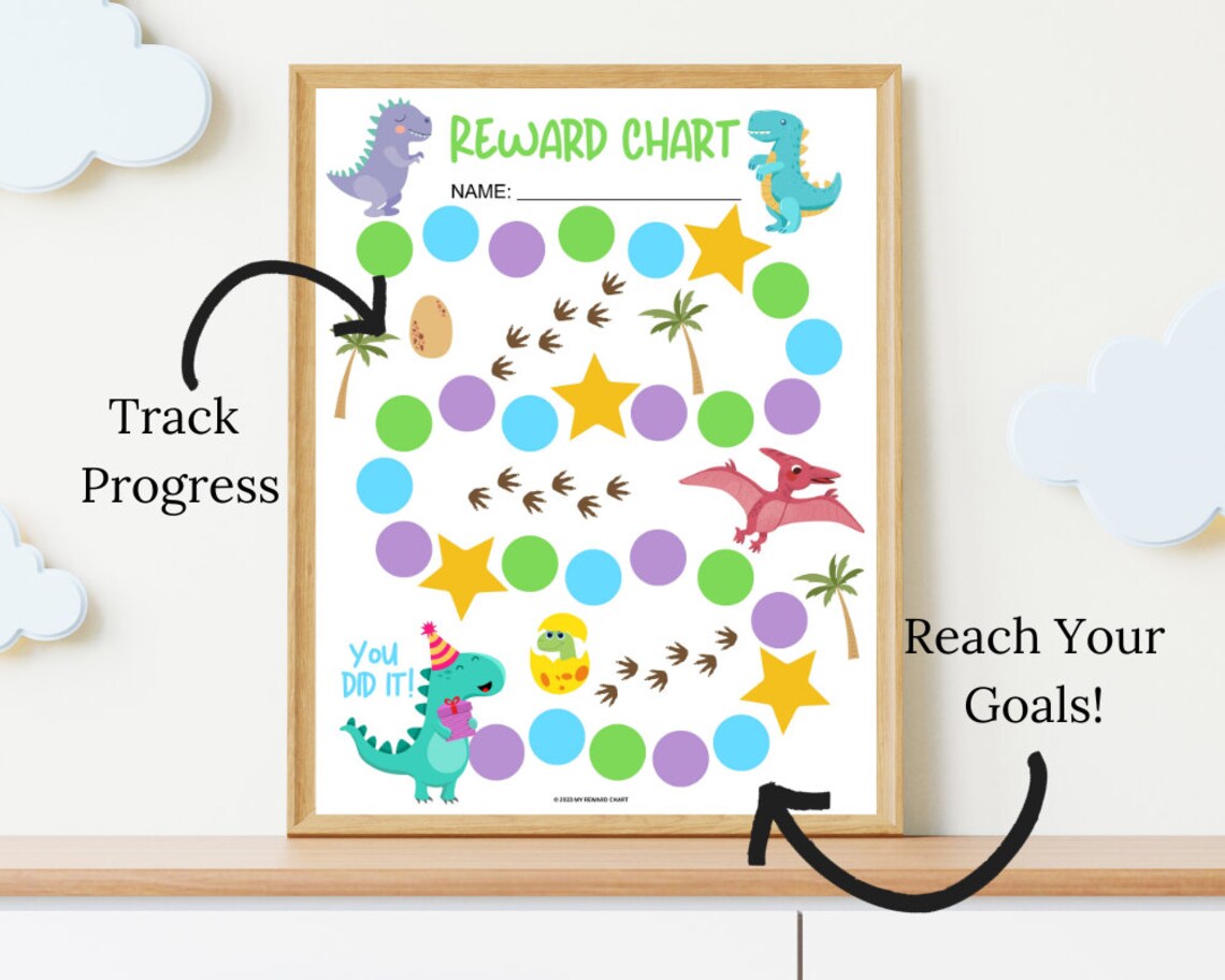 Dino Potty Training Chart Printable Potty Training Chart - Etsy